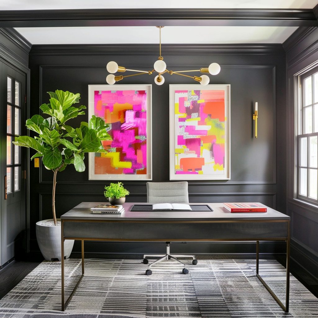 Dark Home Office Colors