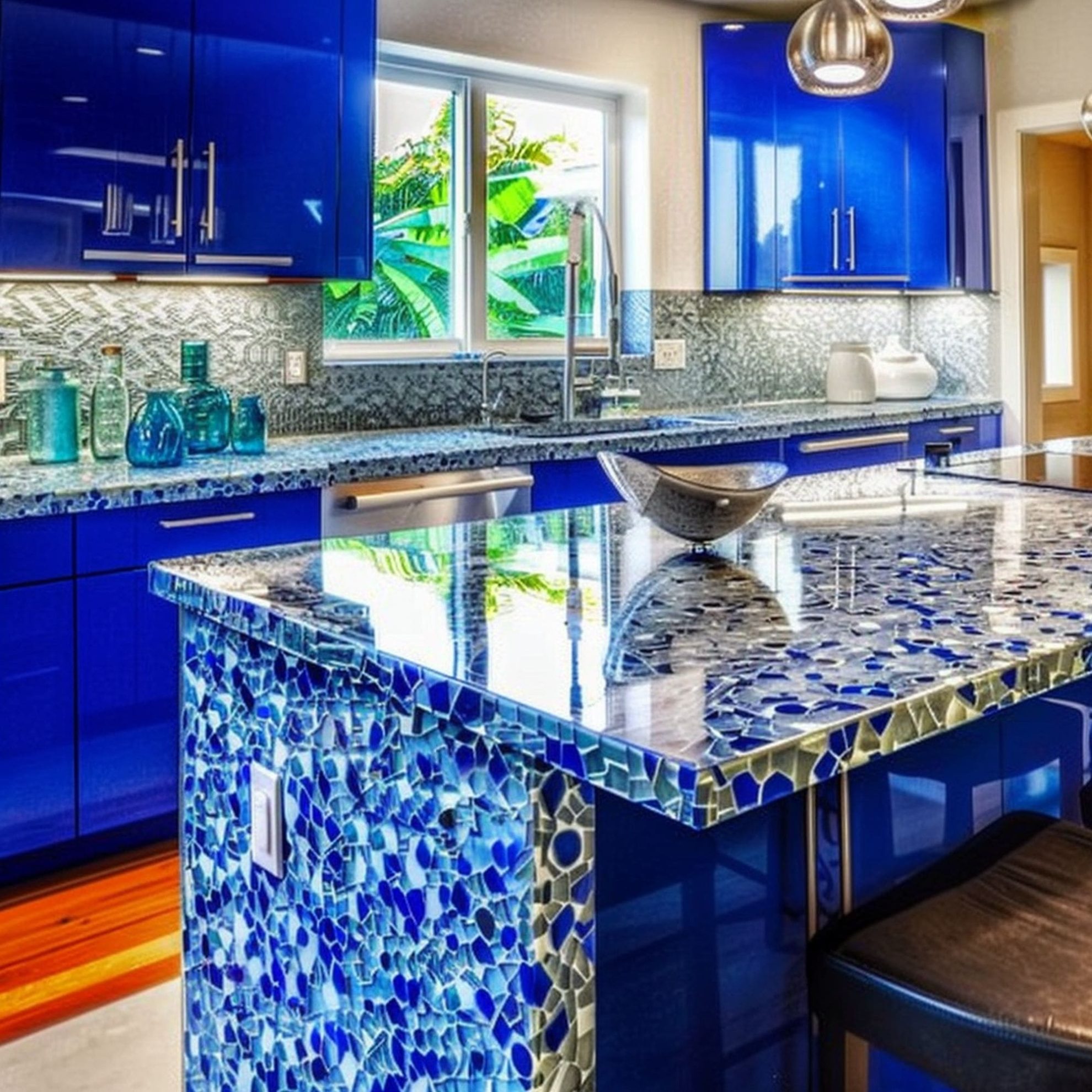 15 Gorgeous Recycled Glass Kitchen Countertops – Rhythm of the Home