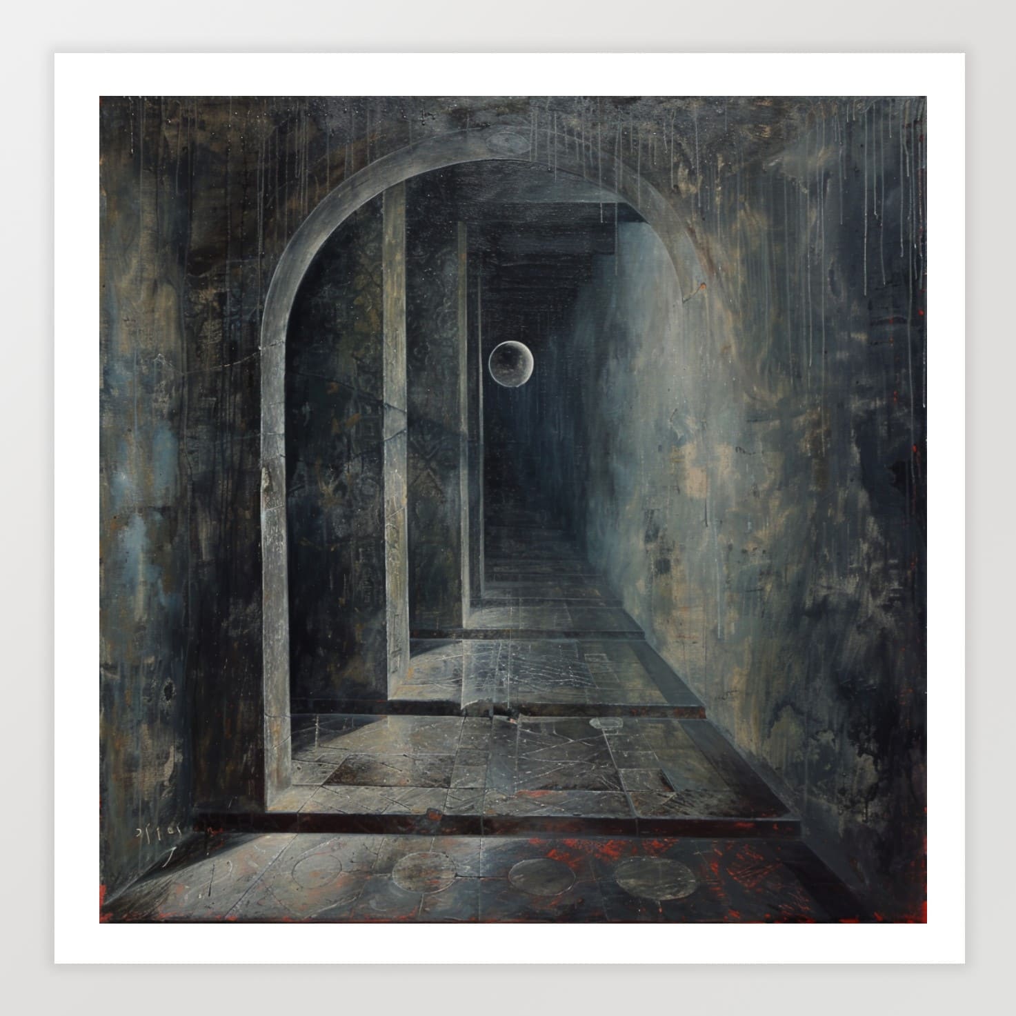Dark Liminal Space Abstract Art Print - Rhythm of the Home
