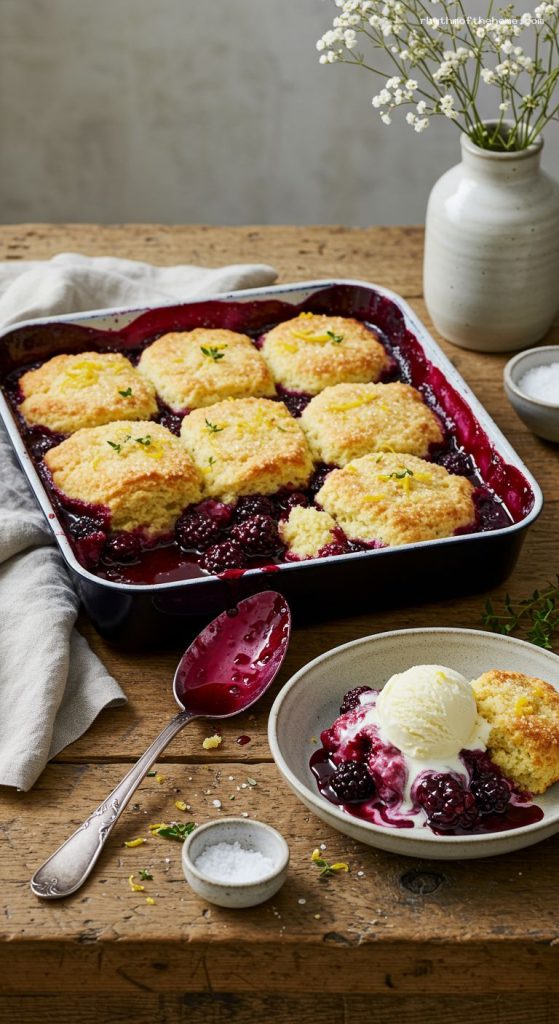 Blackberry Cobbler with Cornmeal Biscuits and Lemon Zest – Rhythm of ...