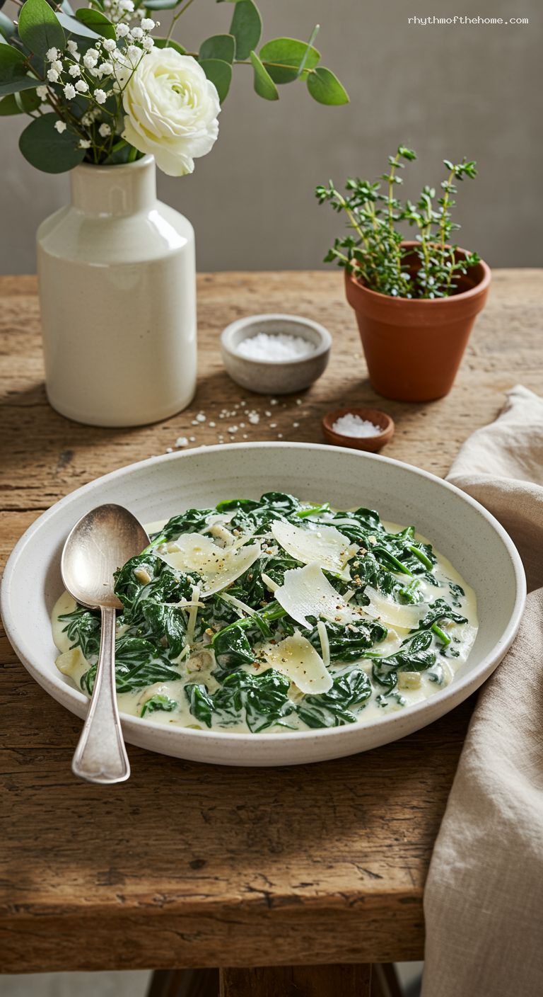 Creamed Spinach with Garlic, Onion, and Parmesan – Rhythm of the Home