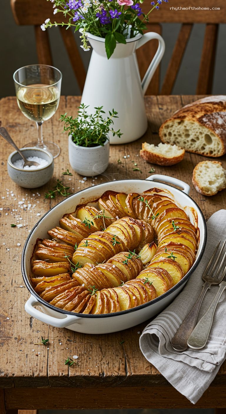 Crispy-Edged Pommes Boulangère with Thyme and Onions – Rhythm of the Home