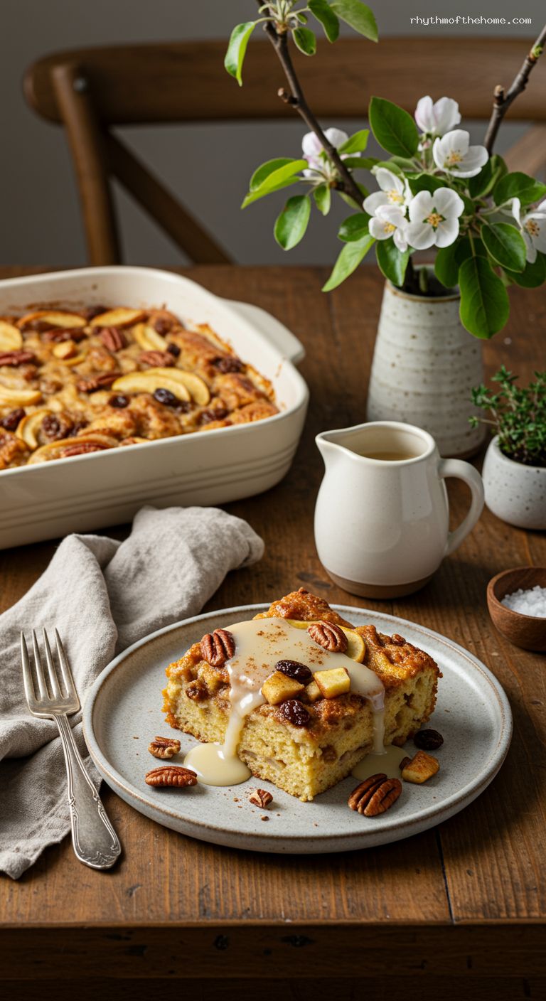 Maple Apple Bread Pudding with Cinnamon and Raisins – Rhythm of the Home