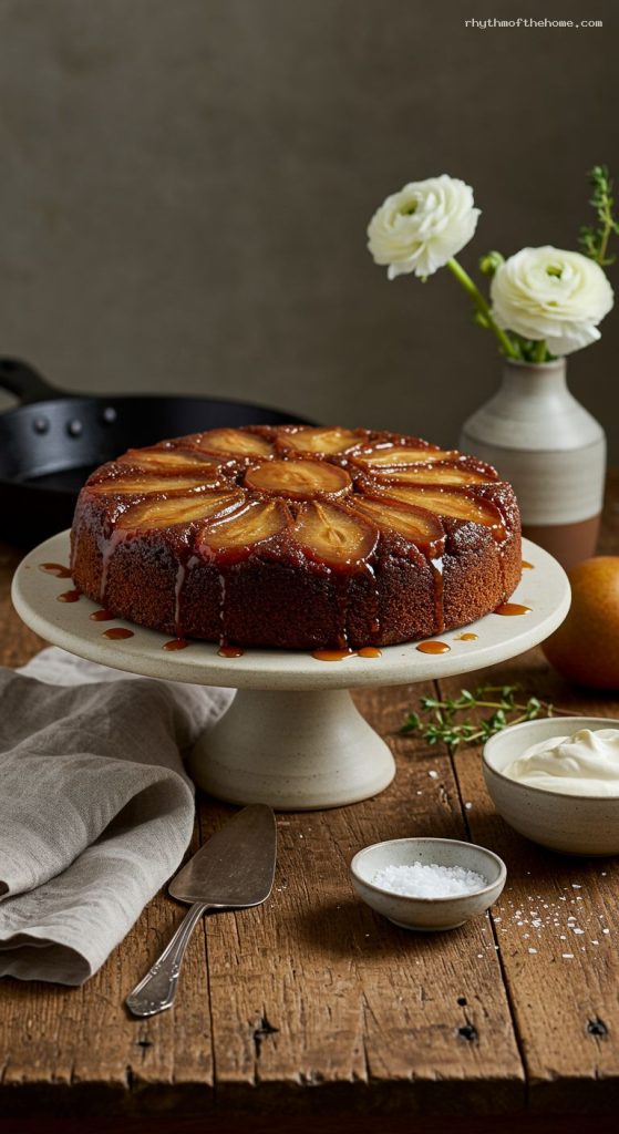 Pear-Gingerbread Upside-Down Cake with Molasses Spice – Rhythm of the Home