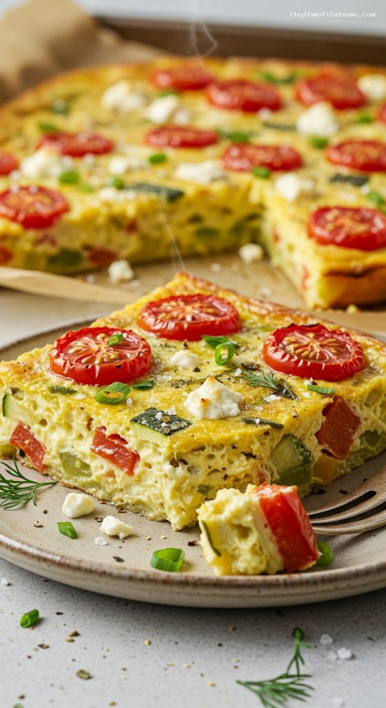 Sheet-Pan Garden Veggie Frittata with Feta – Rhythm of the Home