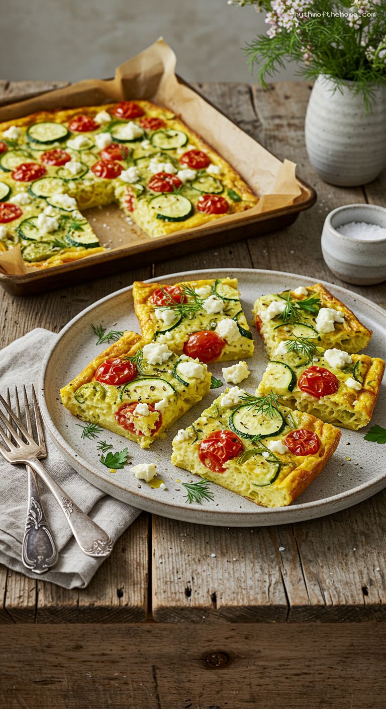 Sheet-Pan Garden Veggie Frittata with Feta – Rhythm of the Home
