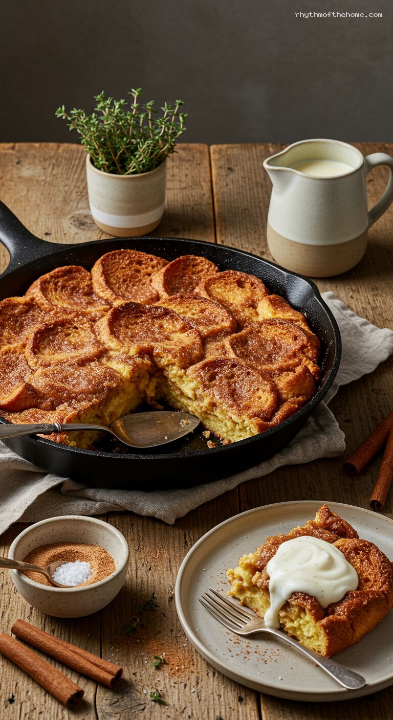 Skillet Cinnamon-Toast Bread Pudding with Vanilla Cream – Rhythm of the ...