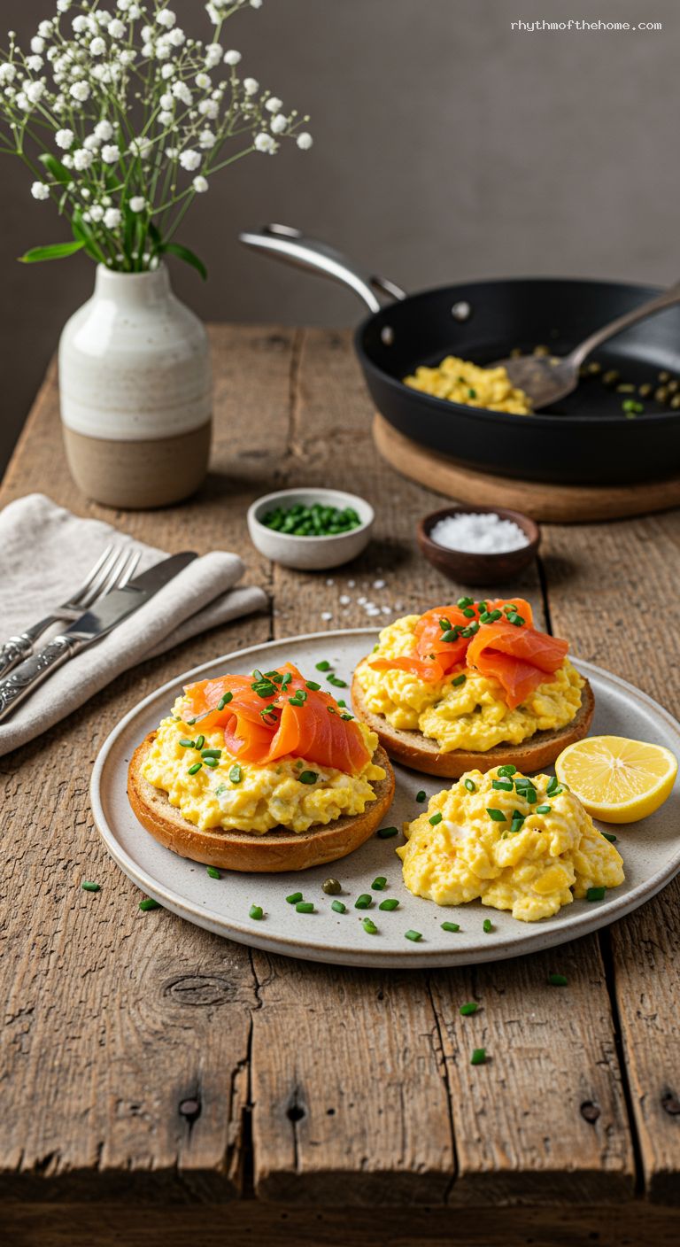 Smoked Salmon and Onion Scramble on Bagels – Rhythm of the Home