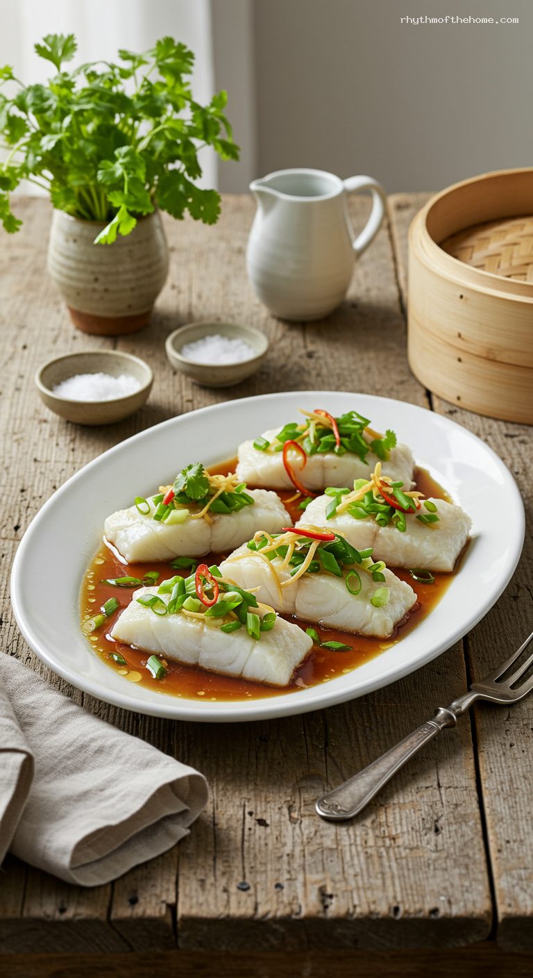 Steamed Ginger-Scallion Fish with Sizzling Soy Oil – Rhythm of the Home