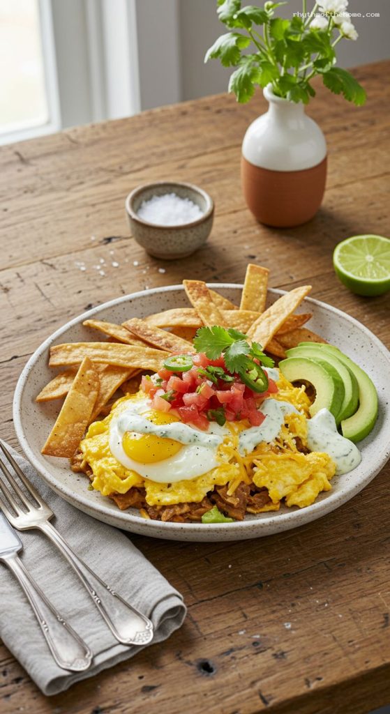 Tex-Mex Migas with Cheddar and Cilantro-Lime Crema – Rhythm of the Home