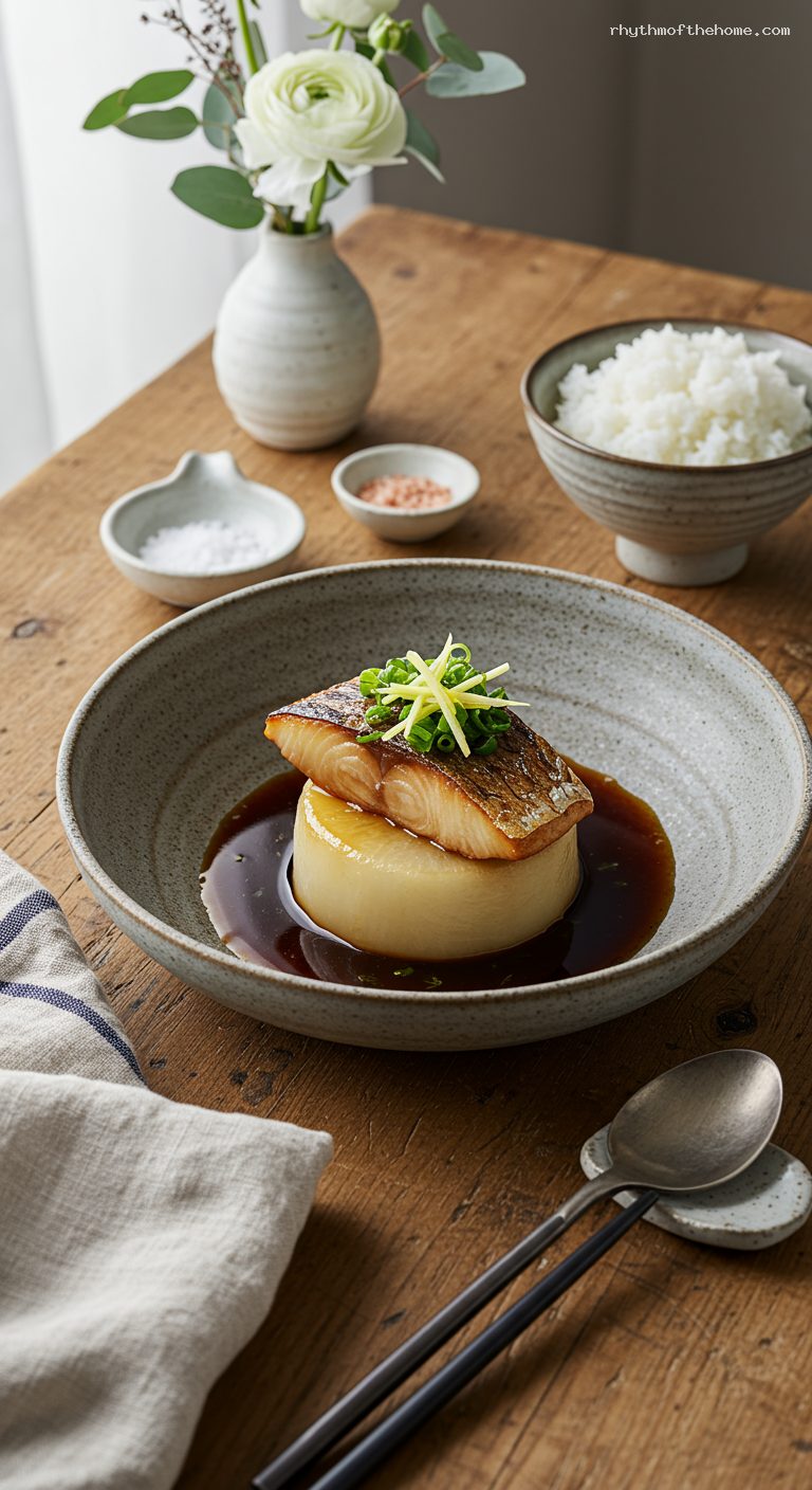 Buri Daikon with Ginger Soy Mirin Braise – Rhythm of the Home