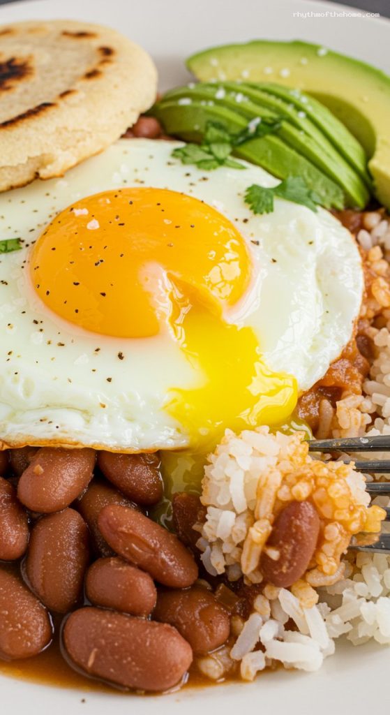 Calentado Paisa with Hogao, Fried Egg, and Arepa – Rhythm of the Home