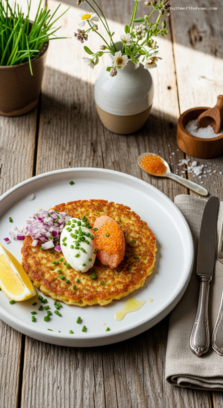 Crispy Råraka with Kalix Roe and Crème Fraîche – Rhythm of the Home