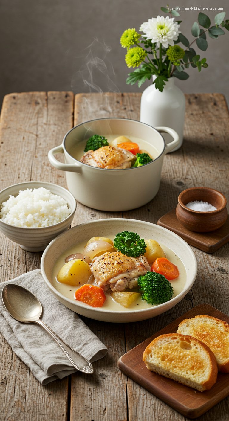 Japanese Chicken Cream Stew with Vegetables and Rice – Rhythm of the Home