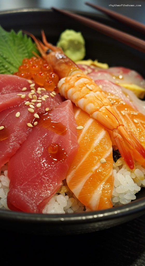 Kaisen Don With Jewel-Like Sashimi Over Sushi Rice – Rhythm of the Home