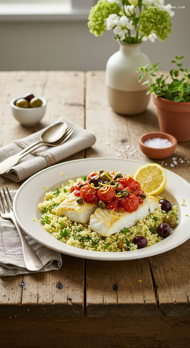 Mediterranean Baked Cod with Tomatoes and Olives – Rhythm of the Home