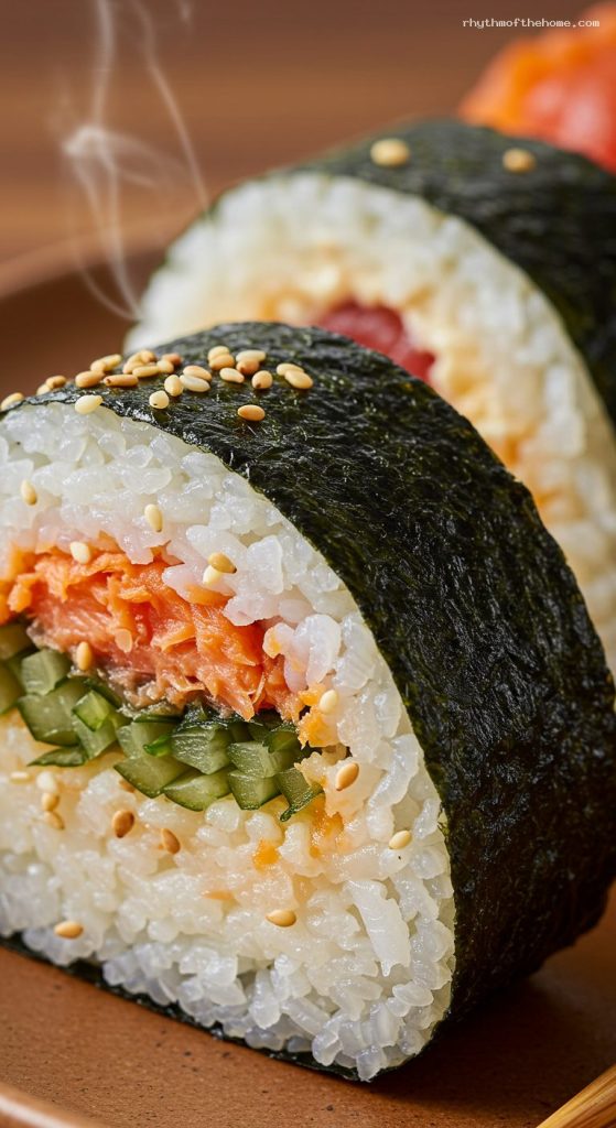 Onigiri Trio: Salmon, Umeboshi, and Tuna Mayo – Rhythm of the Home