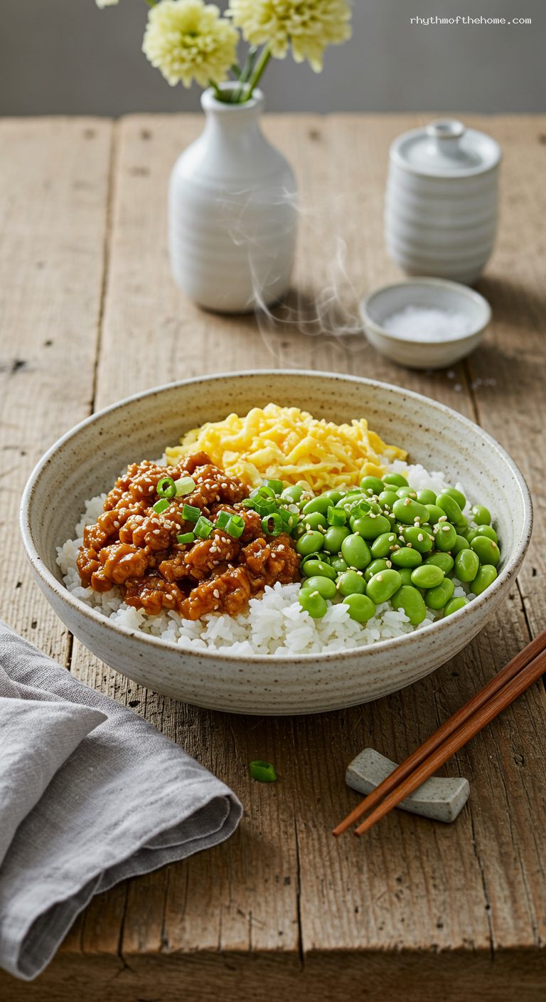 Sanshoku Soboro Don (Tri-Color Rice Bowl) – Rhythm of the Home
