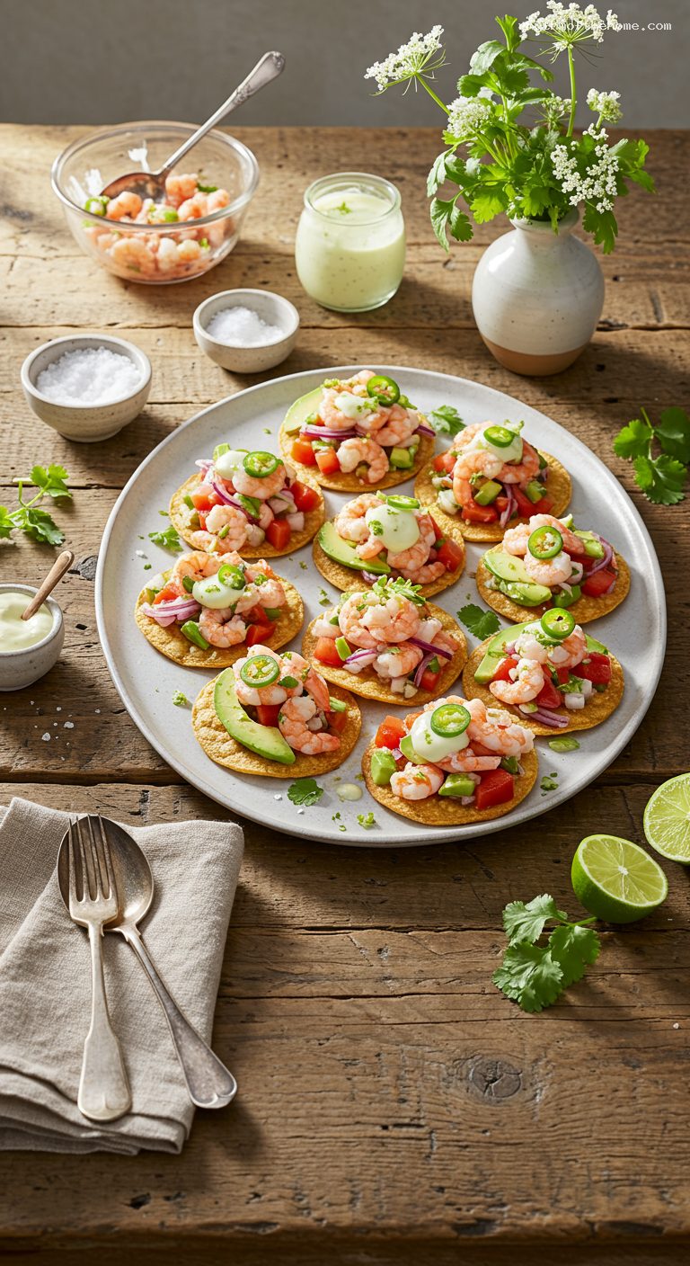Shrimp Ceviche Tostadas with Lime Crema – Rhythm of the Home