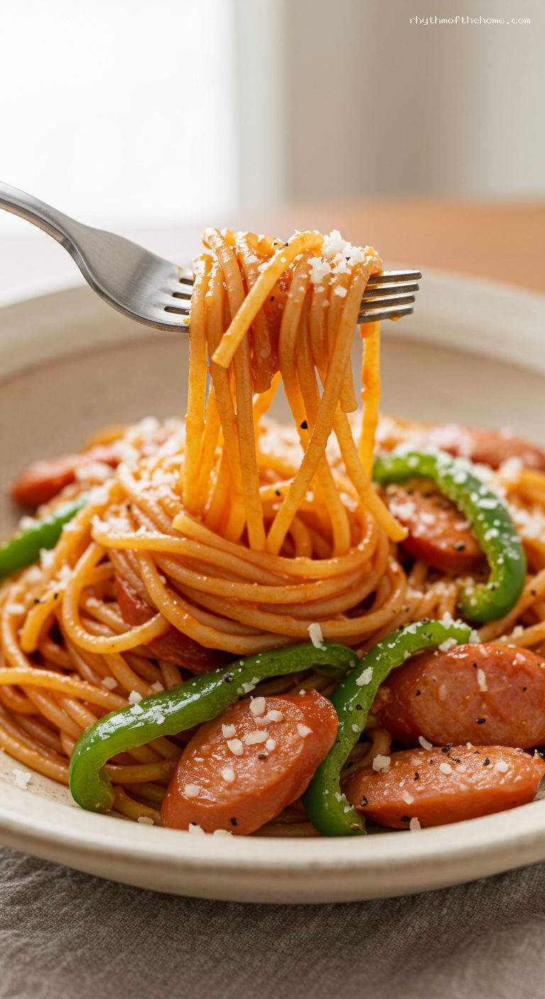 Spaghetti Napolitan with Ketchup-Shoyu Butter and Sausage – Rhythm of ...