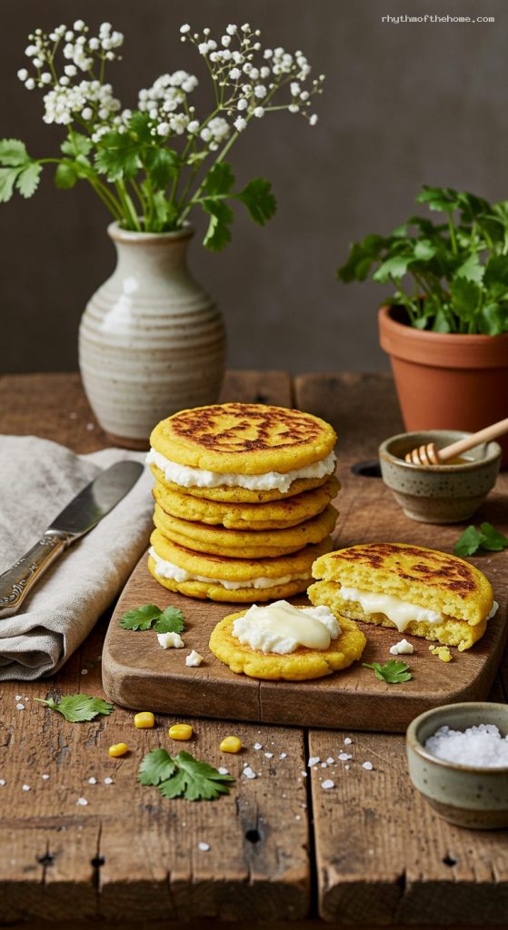 Sweet Corn Arepas with Melty Queso Fresco – Rhythm of the Home