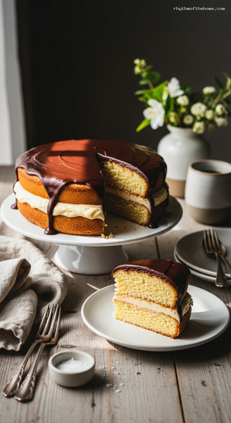 Boston Cream Pie with Pastry Cream and Ganache – Rhythm of the Home