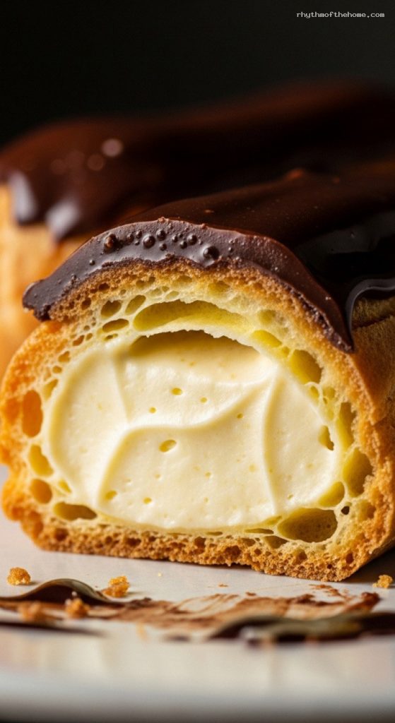 Classic Éclairs with Vanilla Pastry Cream and Chocolate Glaze – Rhythm ...