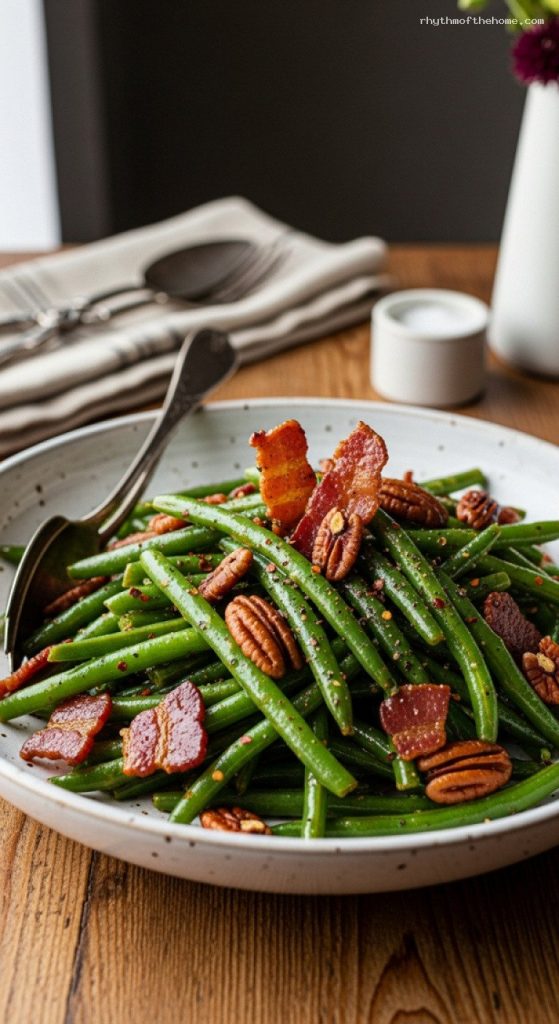 Maple-Bacon Green Beans with Toasted Pecans – Rhythm of the Home