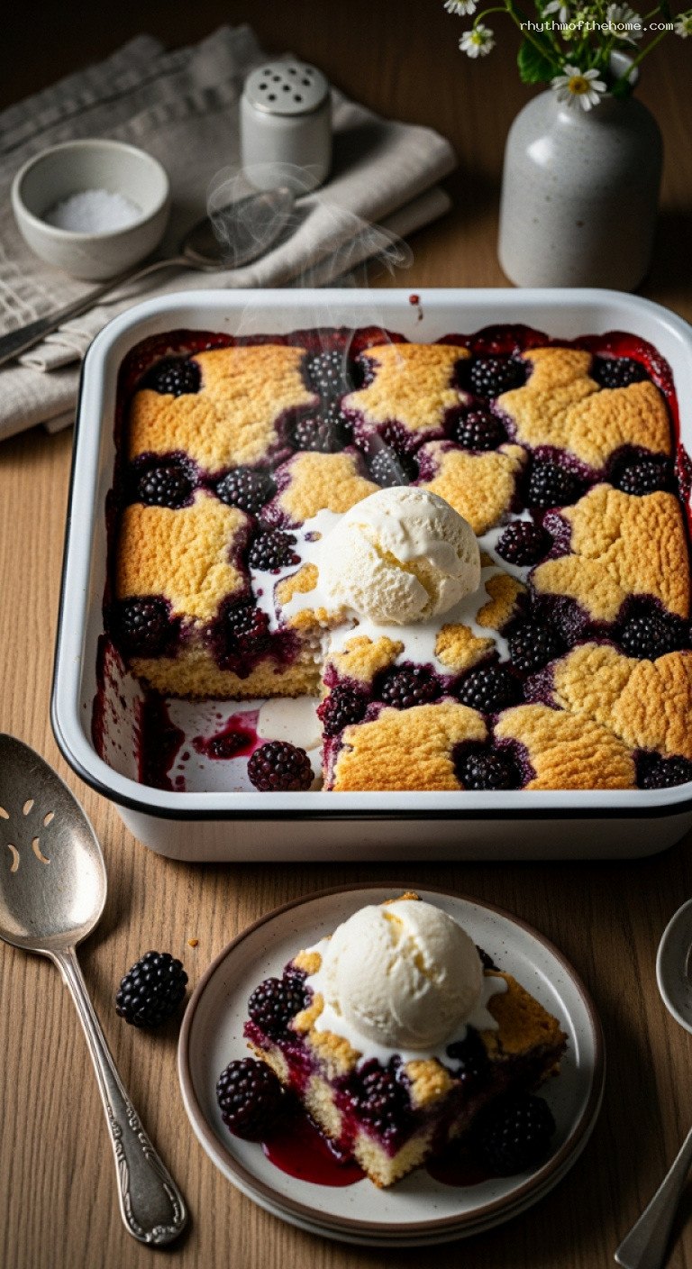 Rustic Blackberry Cobbler with Sweet Golden Batter – Rhythm of the Home
