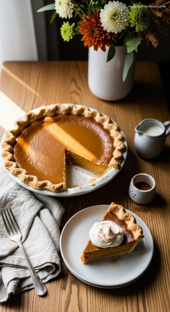 Silky Pumpkin Pie With Flaky Crust and Whipped Cream – Rhythm of the Home