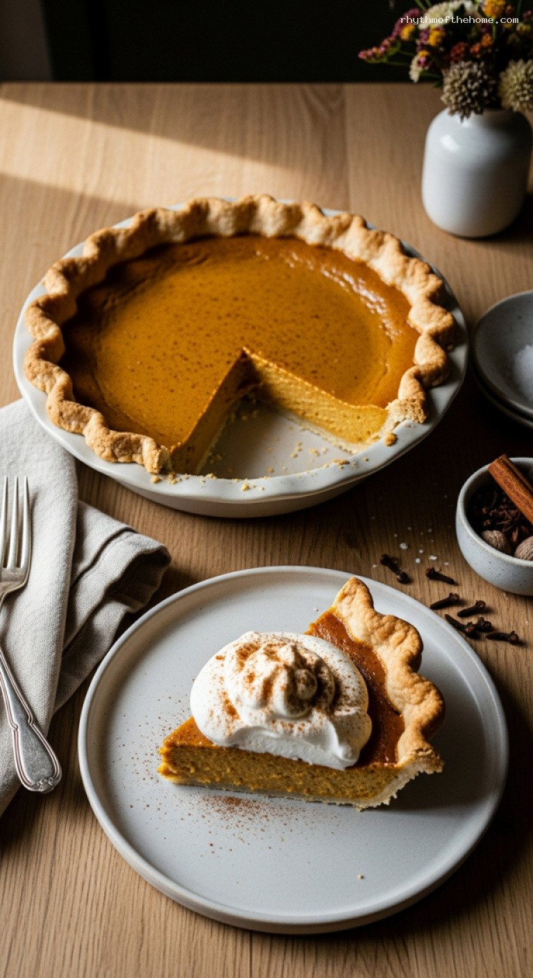 Silky Pumpkin Pie With Warm Spices and Cinnamon Whipped Cream – Rhythm ...
