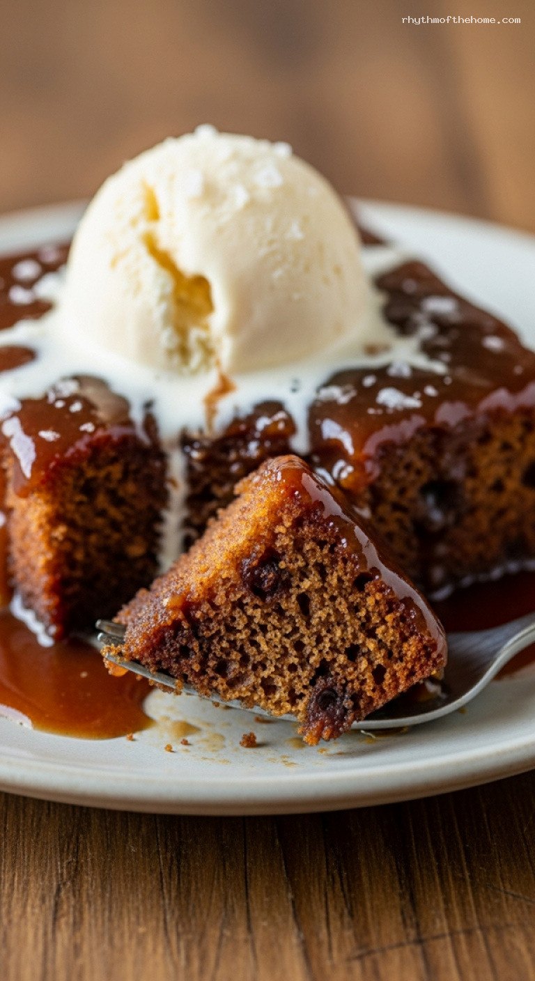 Sticky Toffee Pudding With Salted Caramel and Vanilla Ice Cream ...