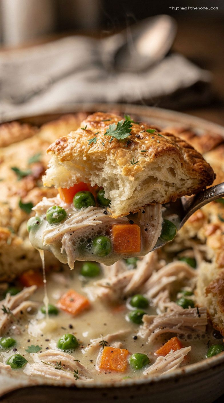 Lazy Rotisserie Chicken Pot Pie Biscuit Bake – Rhythm of the Home
