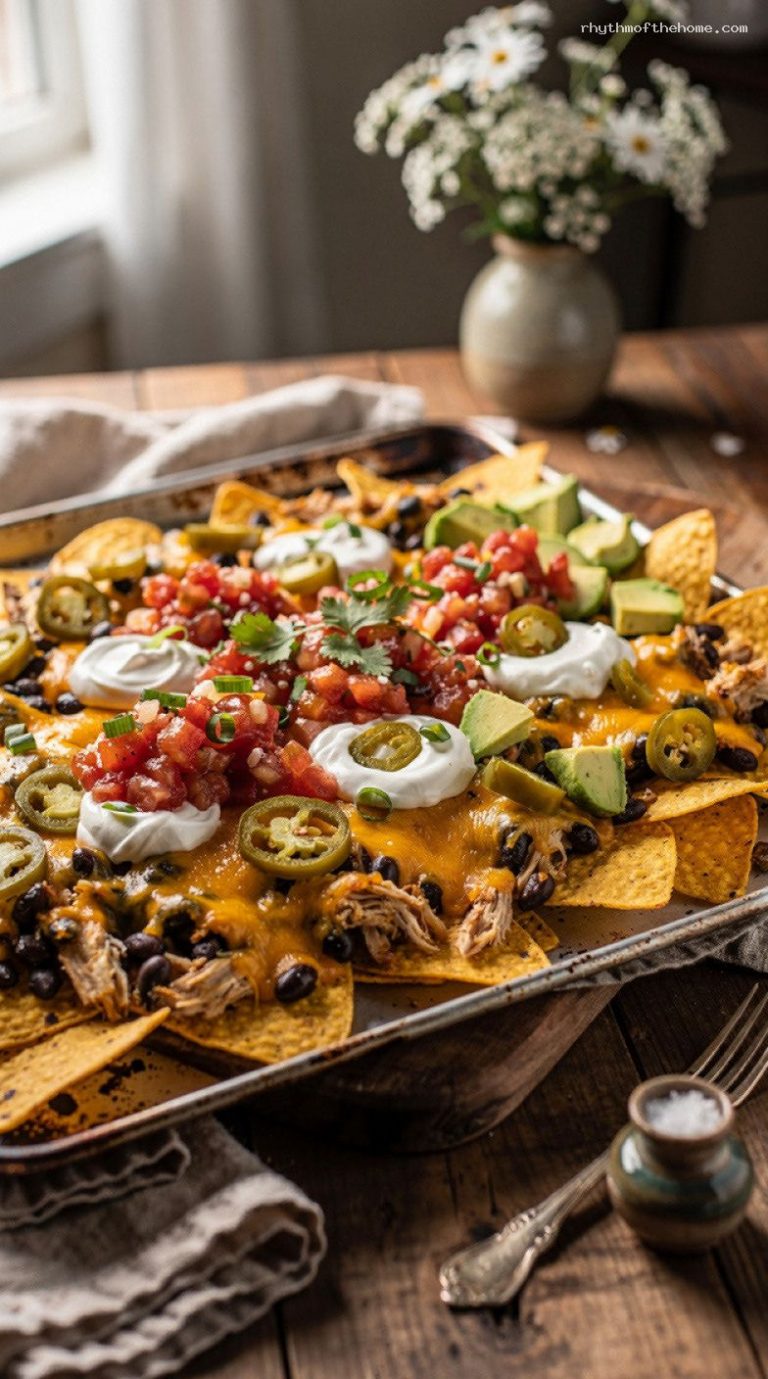 Lazy Sheet Pan Loaded Nachos With Chicken and Black Beans – Rhythm of ...