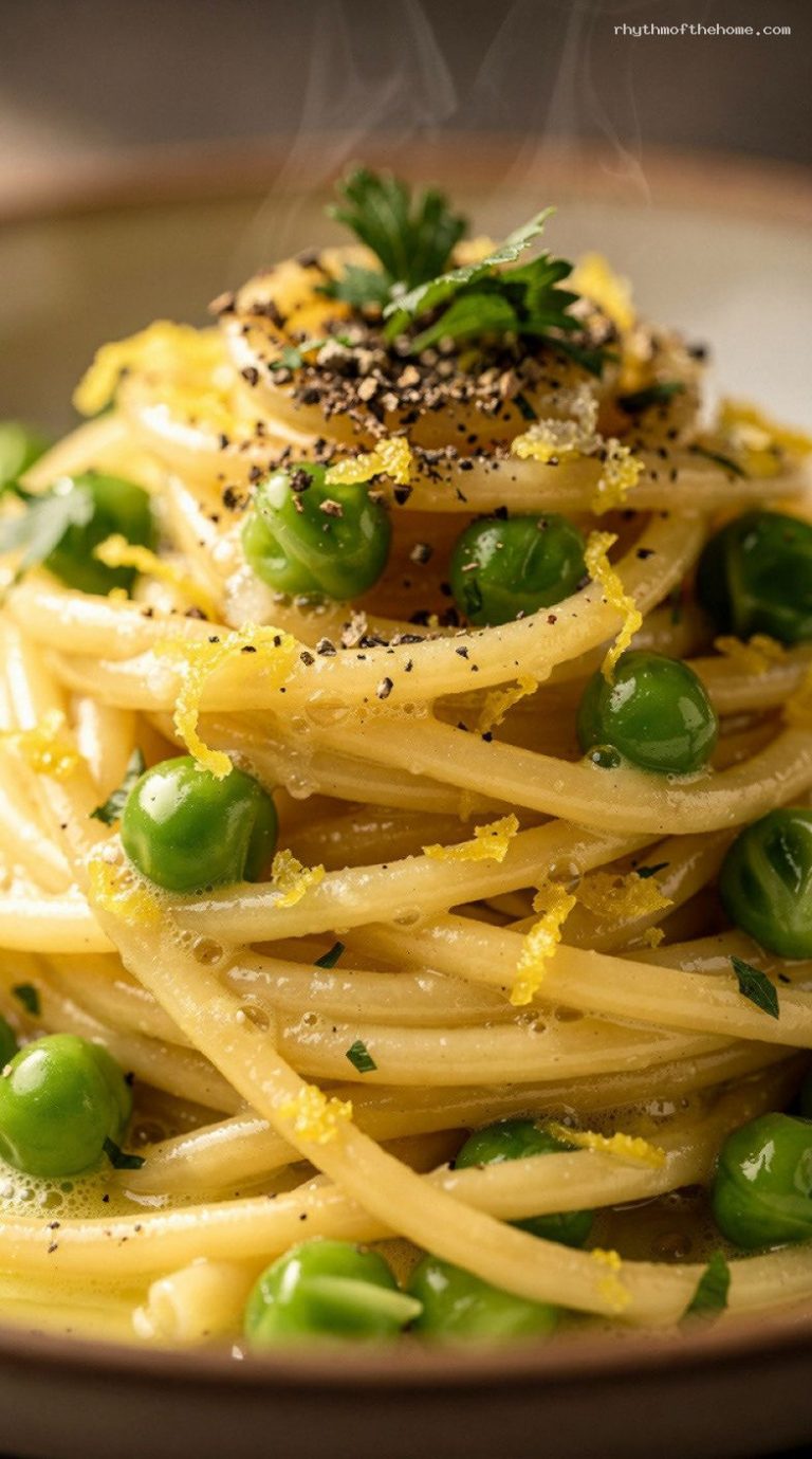 One-Pan Lemon Parmesan Pasta With Peas – Rhythm of the Home